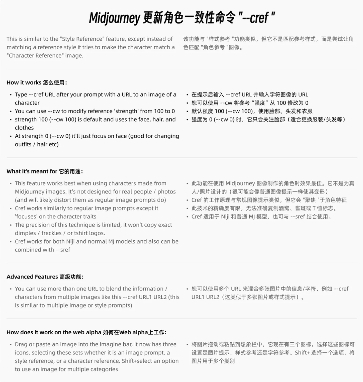 Midjourney教程 - 深度解析「角色一致性」命令，Cref参数详解 - 山鲸AI官方社区